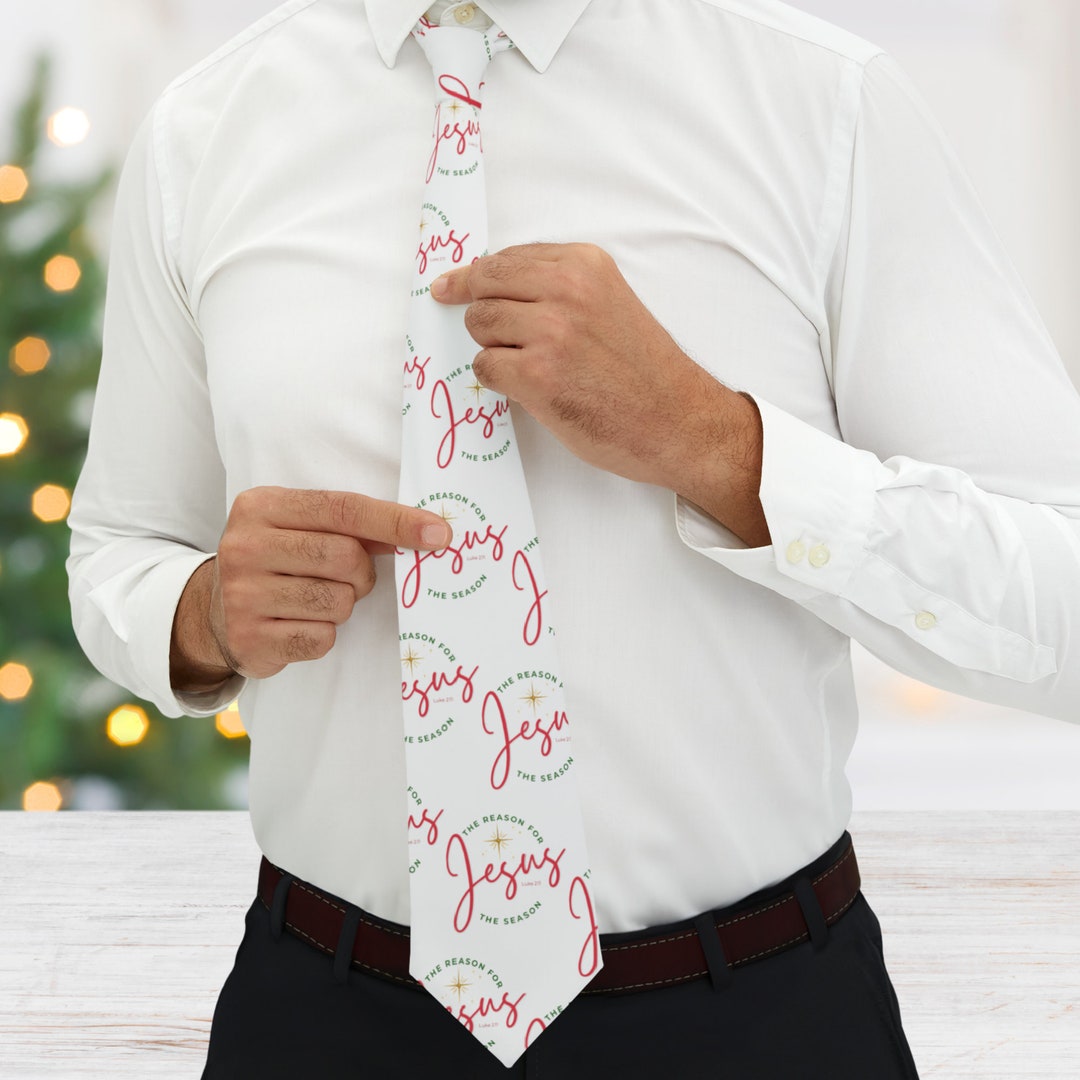 Men's Jesus is the Reason for the Jesus Christmas Tie Christian Tie ...