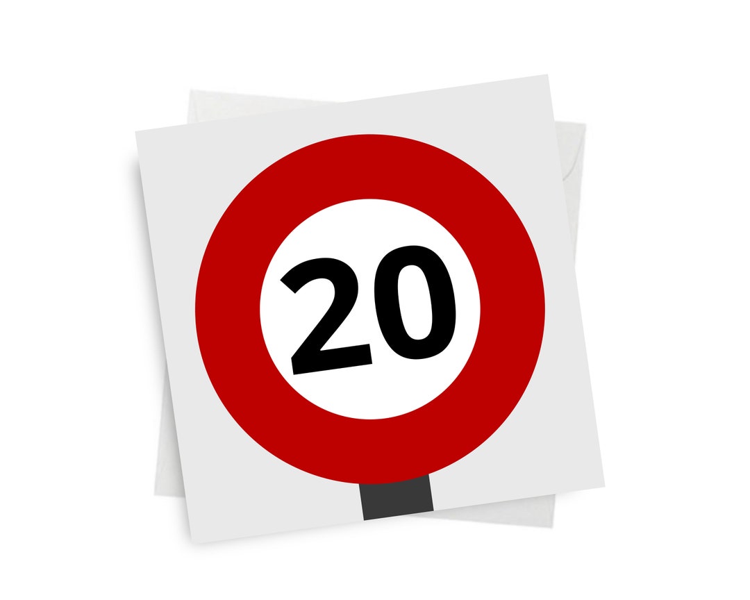 Fun Birthday Card 20mph Speed Limit Card - Etsy