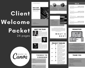 Client Welcome Packet Canva Template, Virtual Assistant Welcome Pack Editable, Coaching ...