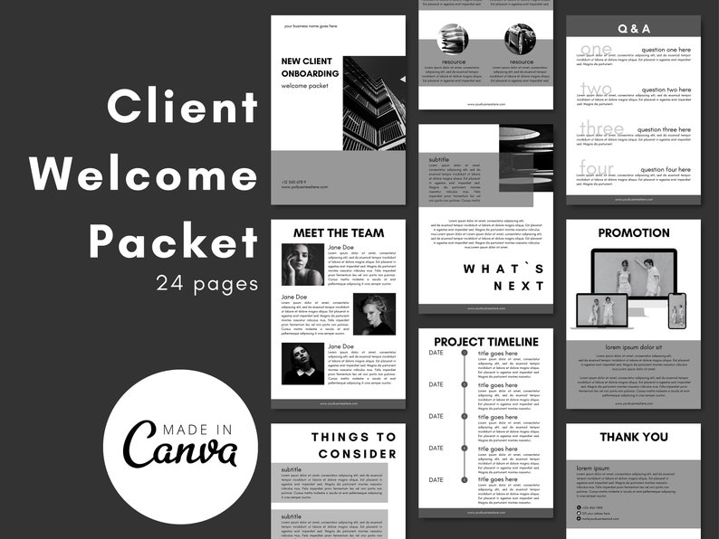 Client Onboarding Packet Canva Template, Virtual Assistant Welcome Pack ...