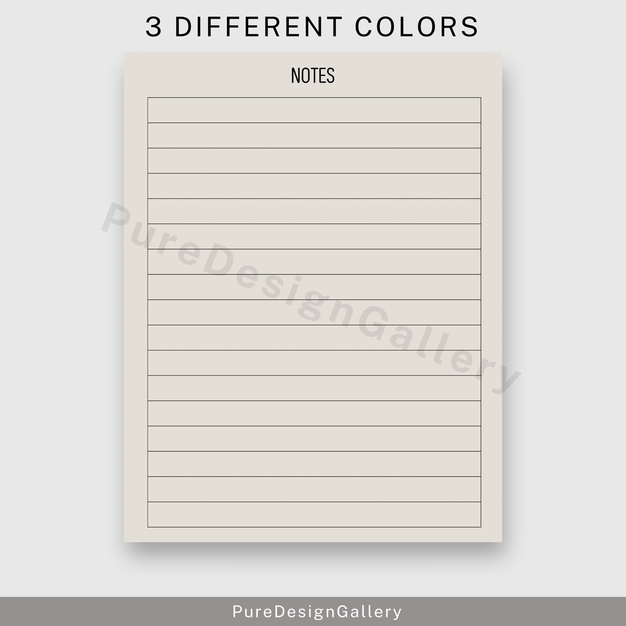 Simple Notes Paper Template, Digital Download Printable PDF, Lined ...