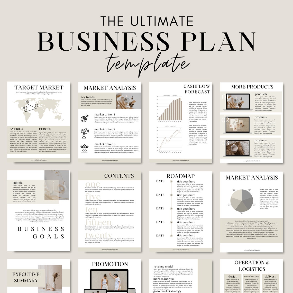 Small Business Plan Template Start up Business Plan Editable Canva ...