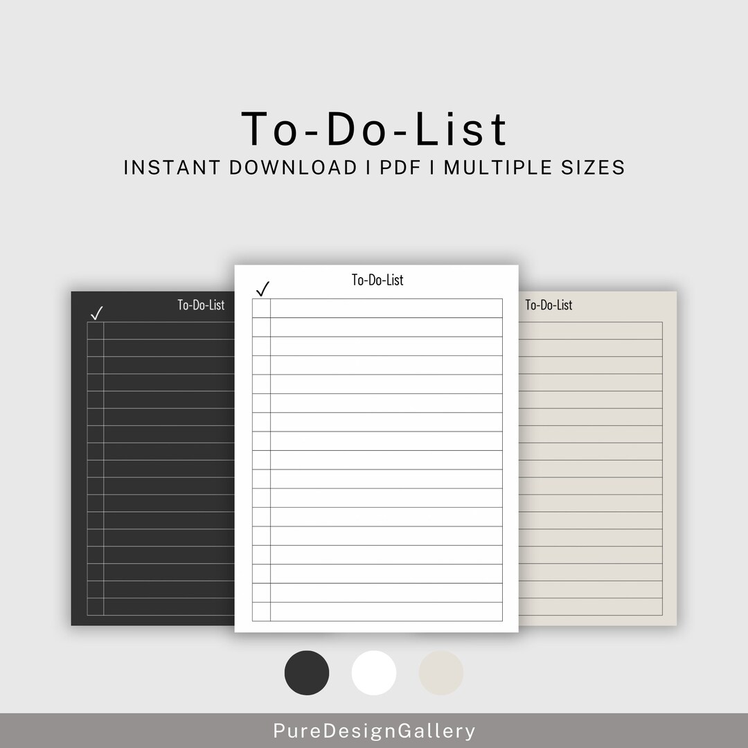 Minimal to Do List Printable Template, Productivity Planner Instant ...