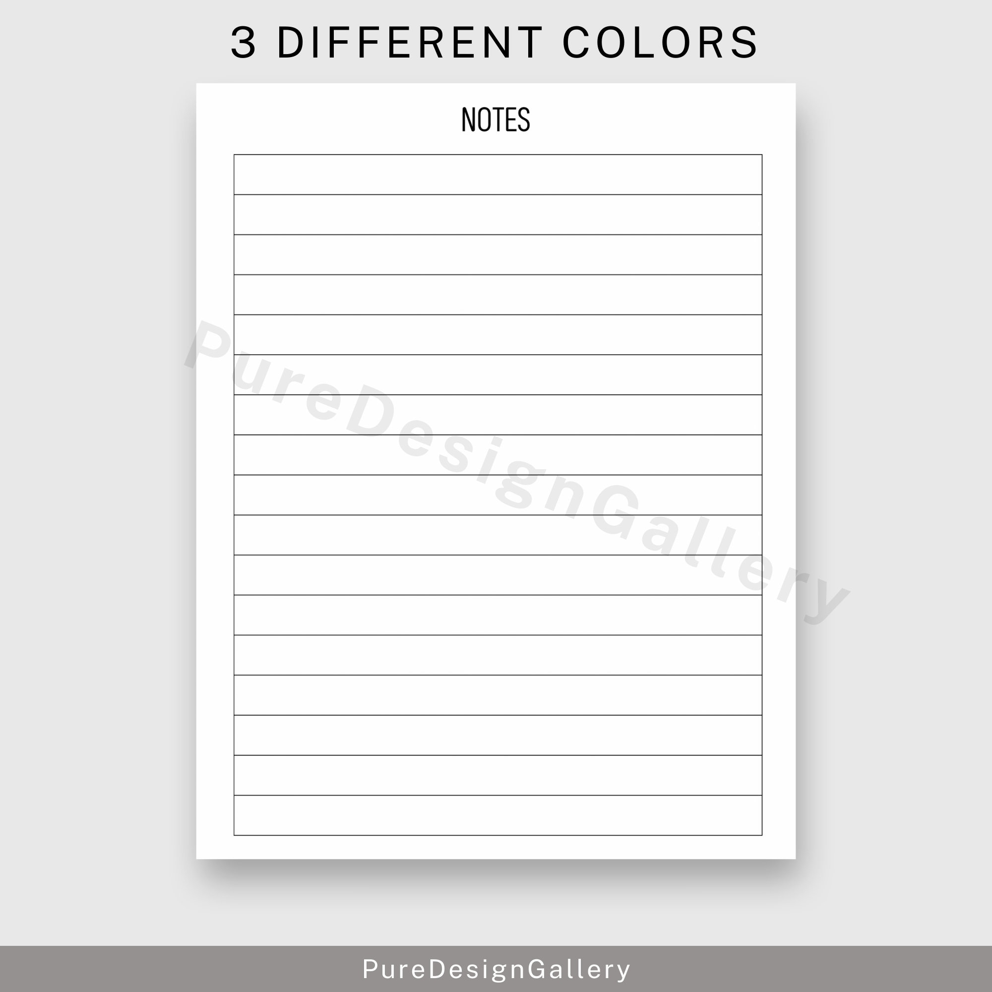 Simple Notes Paper Template, Digital Download Printable PDF, Lined ...