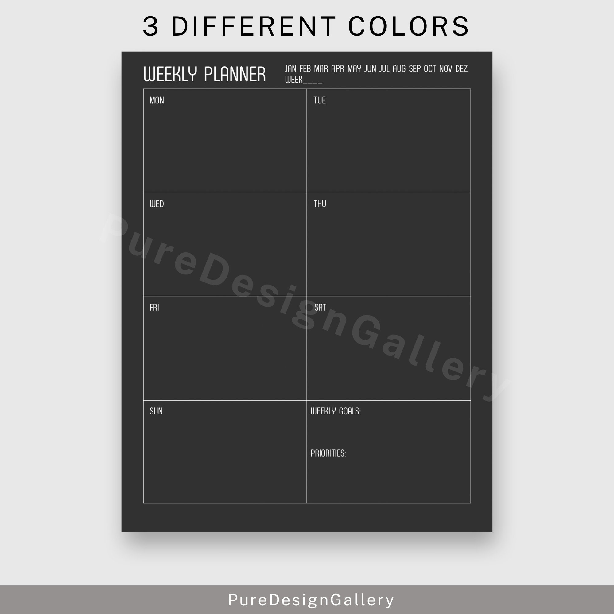 Undated Weekly Planner Digital Download, A5/ Letter/ Filofax Personal ...