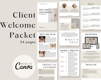 Client Welcome Packet Canva Template, Virtual Assistant Welcome Pack ...