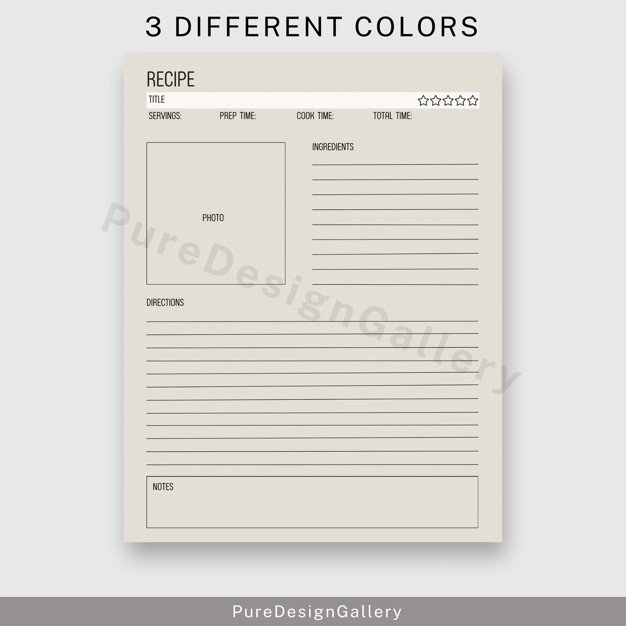 Digital Recipe Book Template Printable A5/usletter/filofax - Etsy