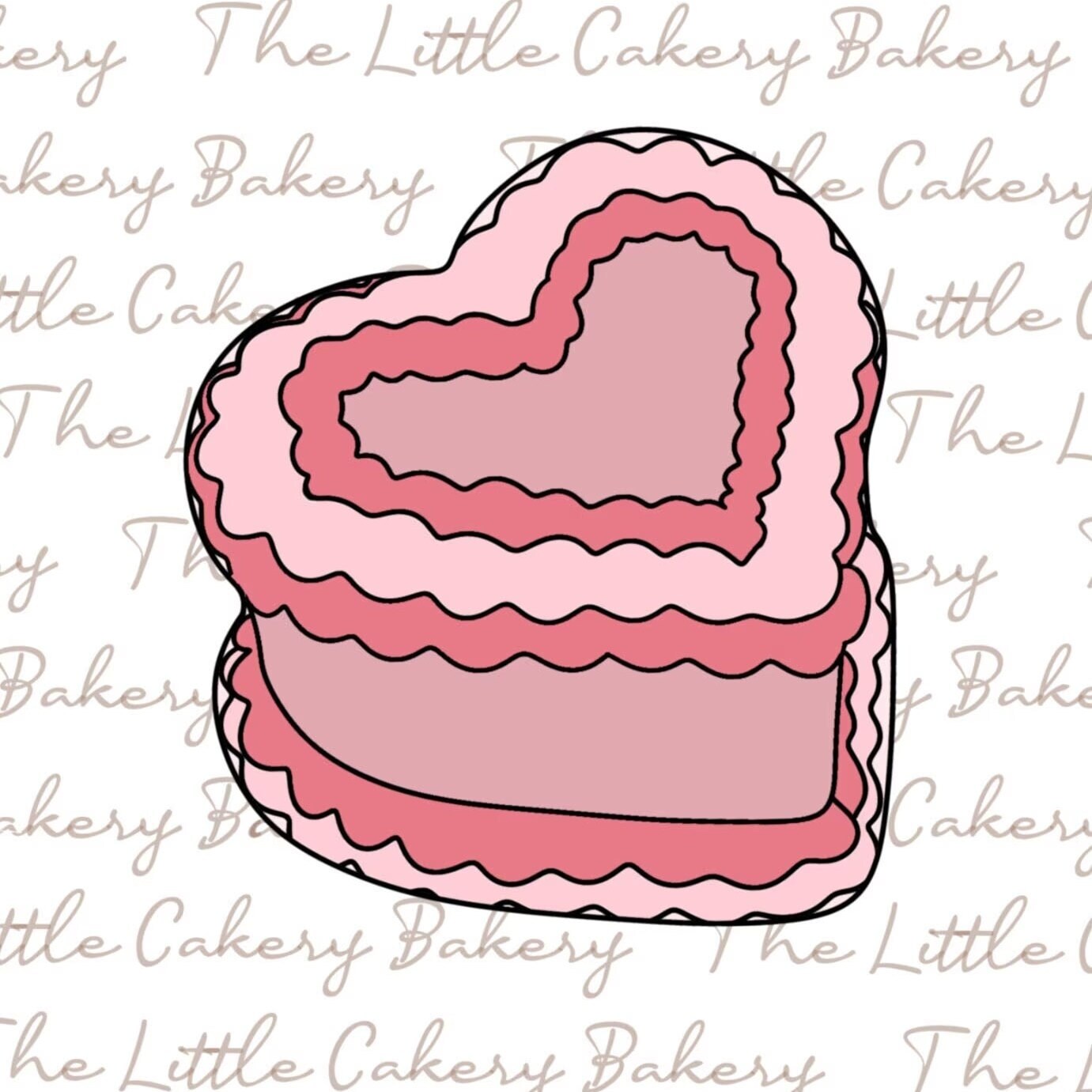 STL Instant Digital Download Heart Shaped Cake Cookie Cutter, Vintage ...