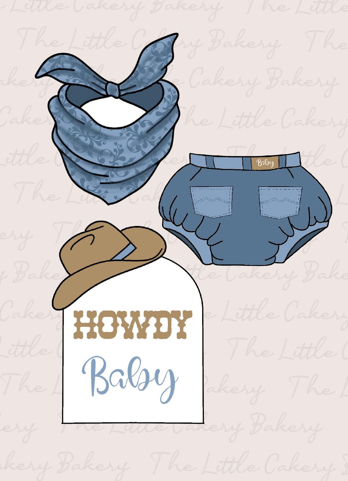 Howdy Baby Cookie Cutter Set: Western Theme, Embossed Label - Etsy
