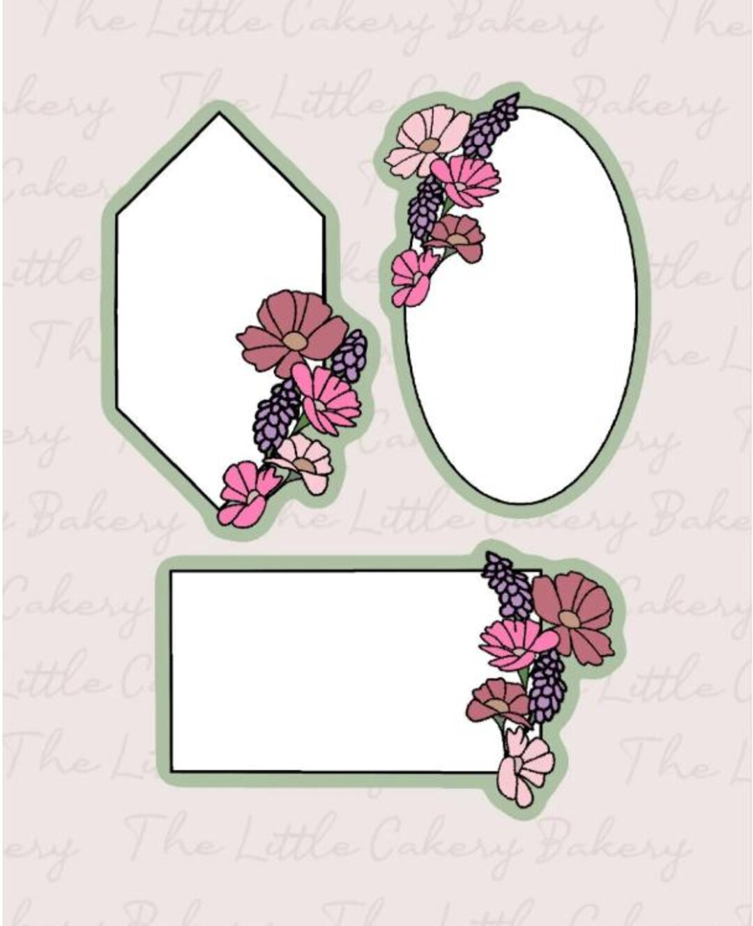 STL Instant Digital Downloads- Wildflower Plaque Cookie Cutter Set of 3 ...