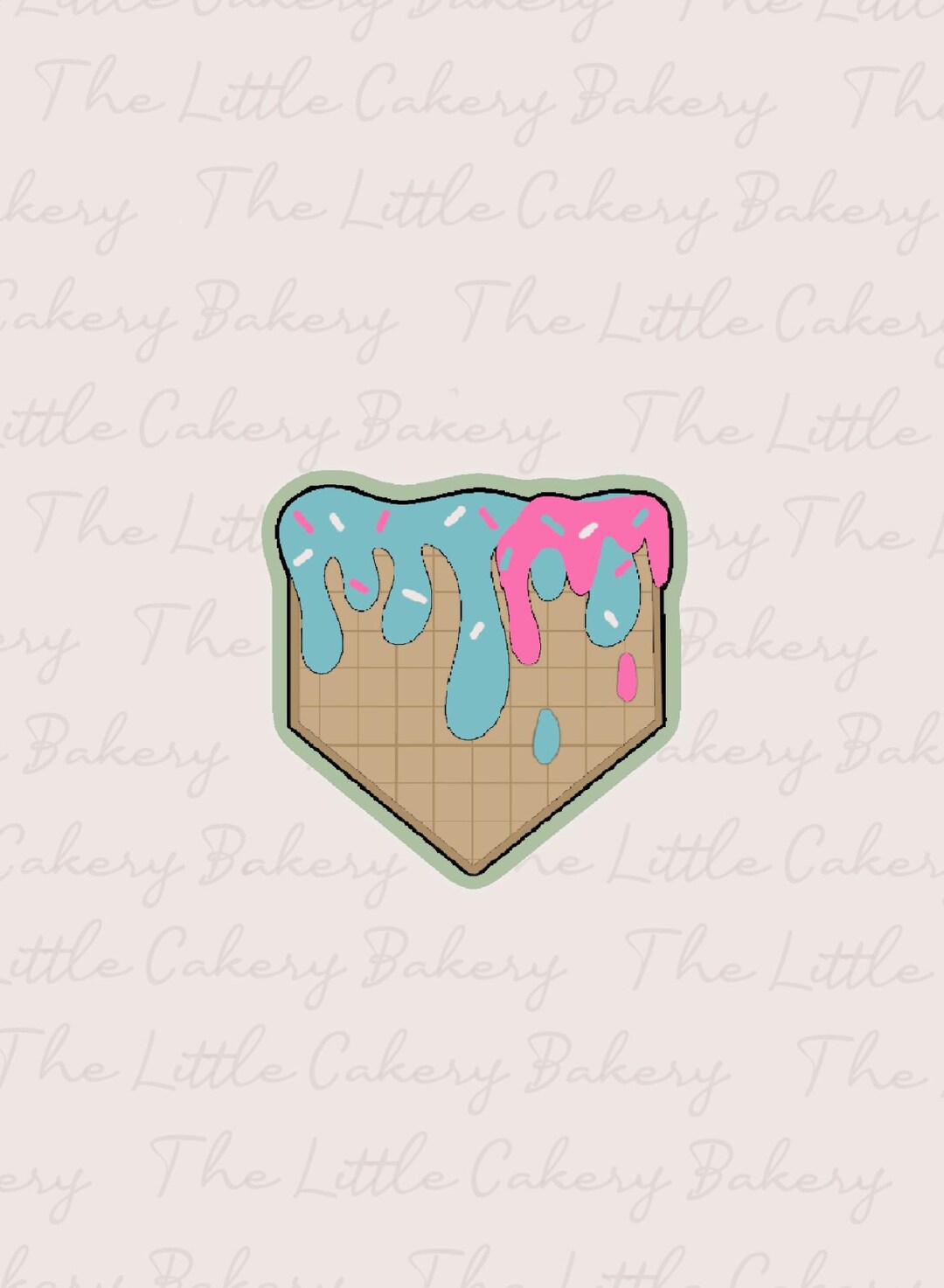 Ice Cream Drip Home Plate Cookie Cutter STL (digital Download) - Etsy