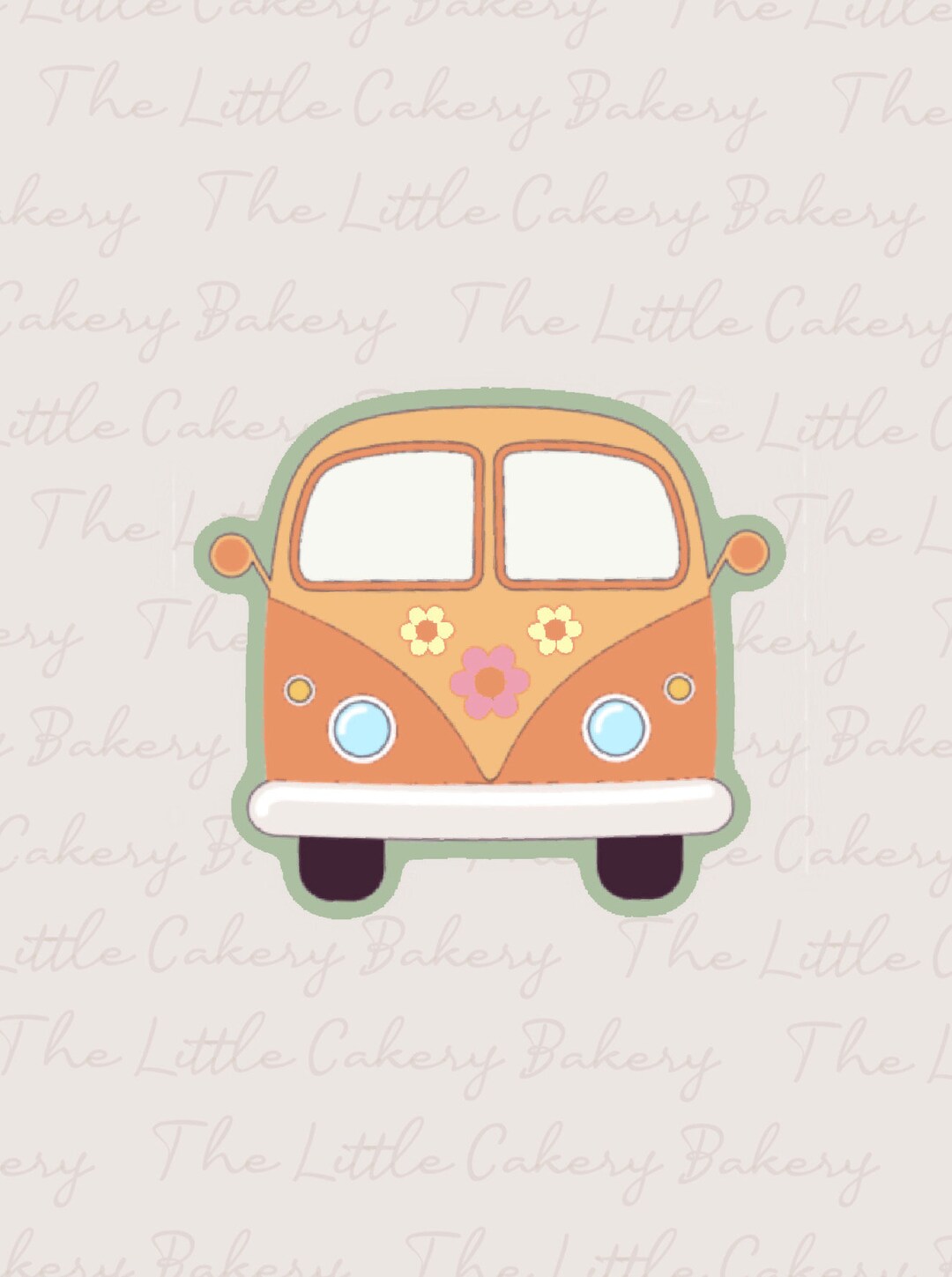 VW Bus Cookie Cutter, Groovy Hippie Van Cookie Cutter With Embossed ...