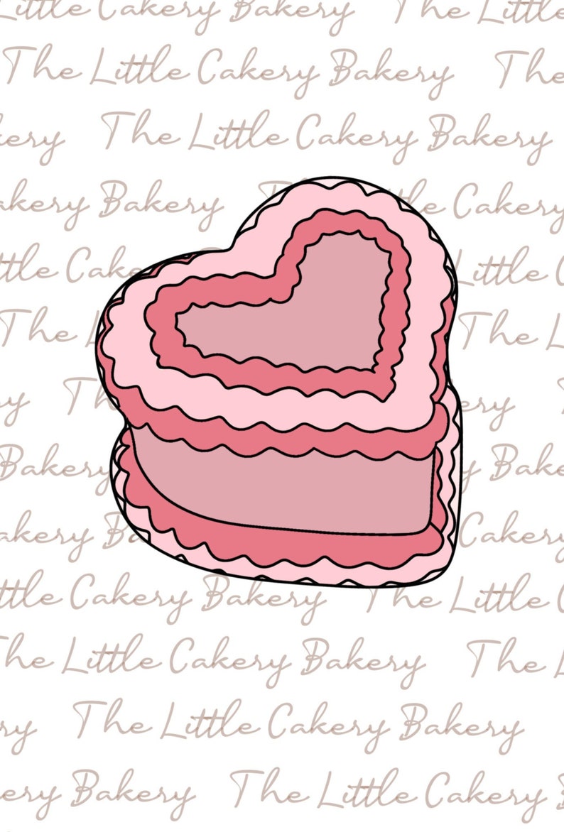 Heart Shaped Cake Cookie Cutter, Vintage Cake Cookie Cutter With ...