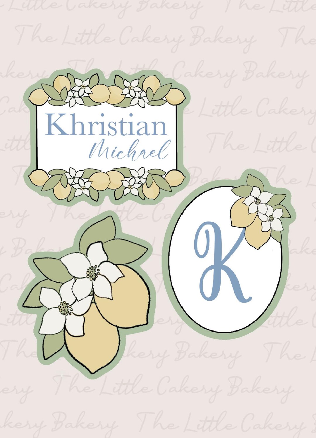 Lemon Plaque Cookie Cutter Set of Three Cookie Cutters With Embossed ...