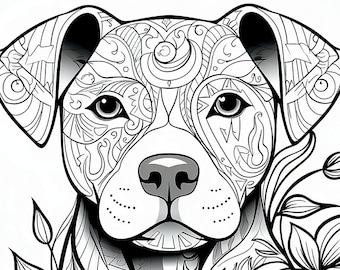 Pittie Coloring Page - Etsy