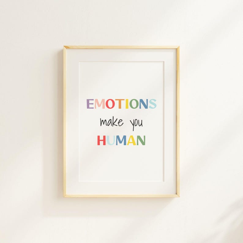 Emotions Make You Human Poster, Growth Mindset, Positive Affirmation ...