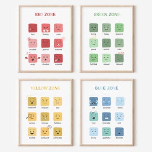 Set of 6 Zones of Regulation Posters, Classroom Decor, Feelings Chart ...