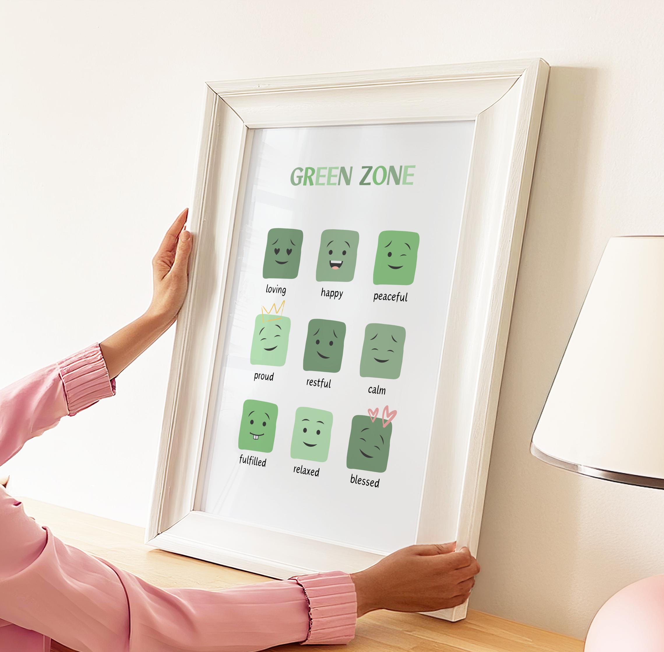 Zones of Regulation Poster, Feelings Chart, Mental Health Print ...