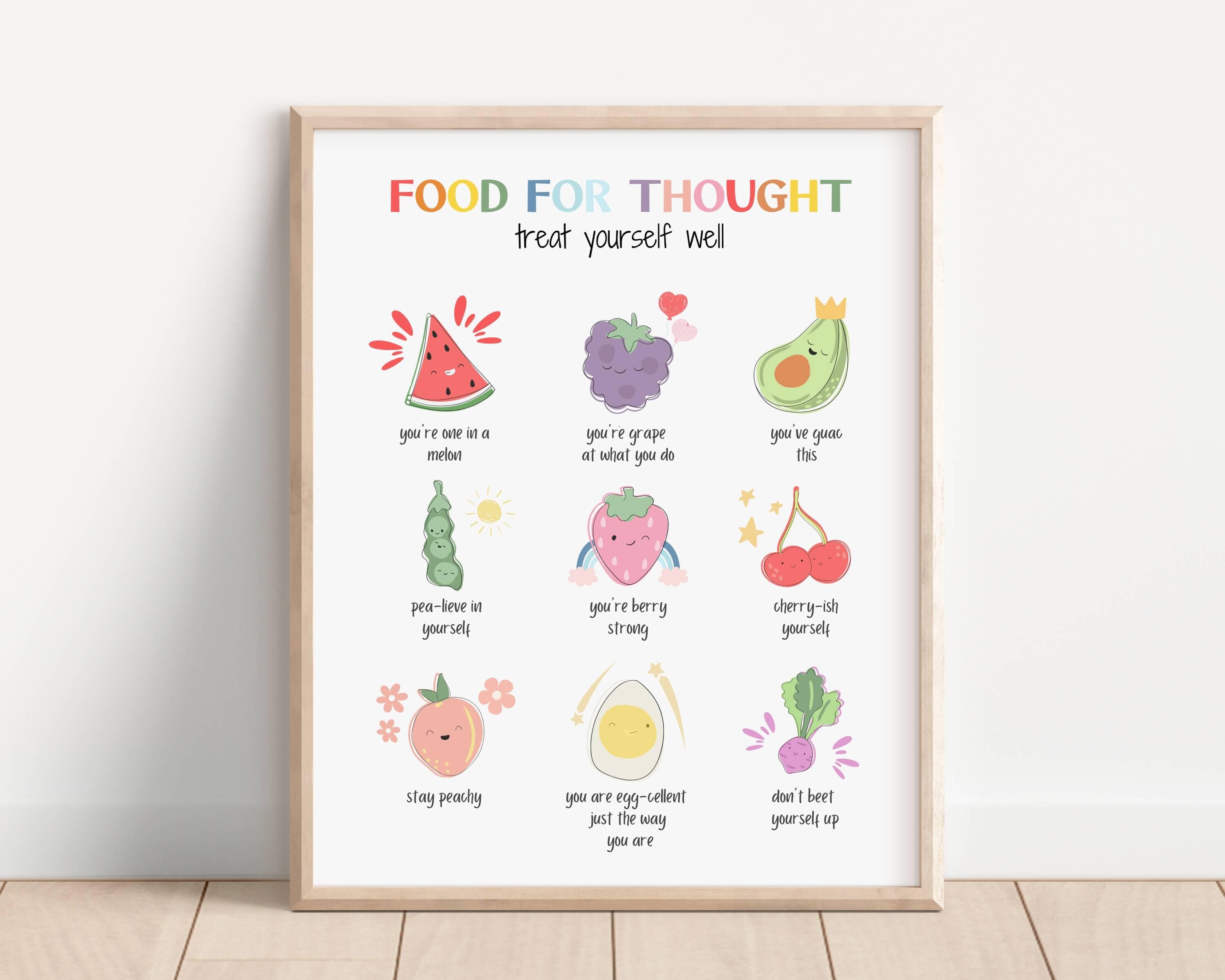 Food for Thought Poster, Positive Affirmations, Mental Health, Positive ...
