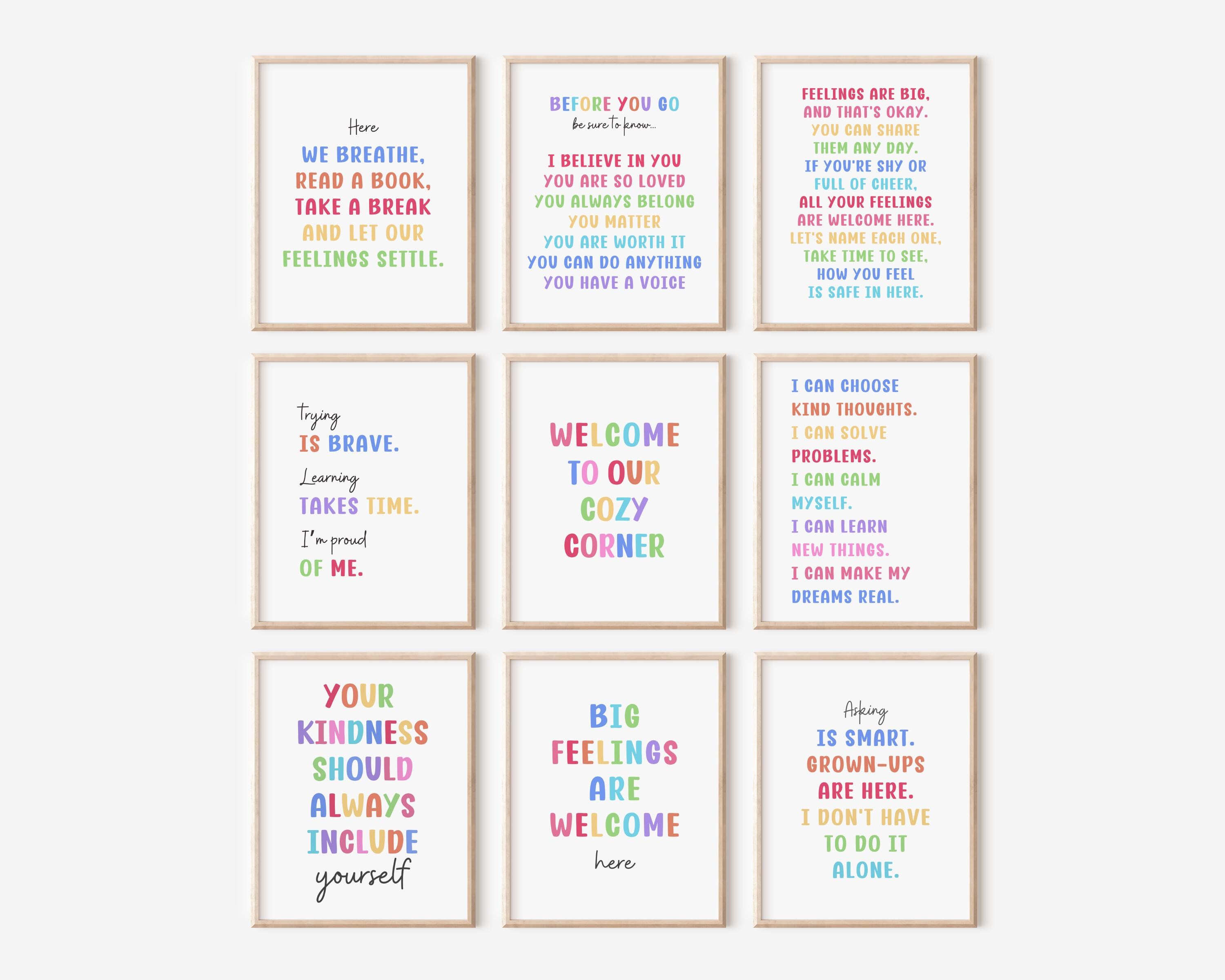 Kids Positive Affirmations Poster, Mental Health Set of 60, Therapy ...