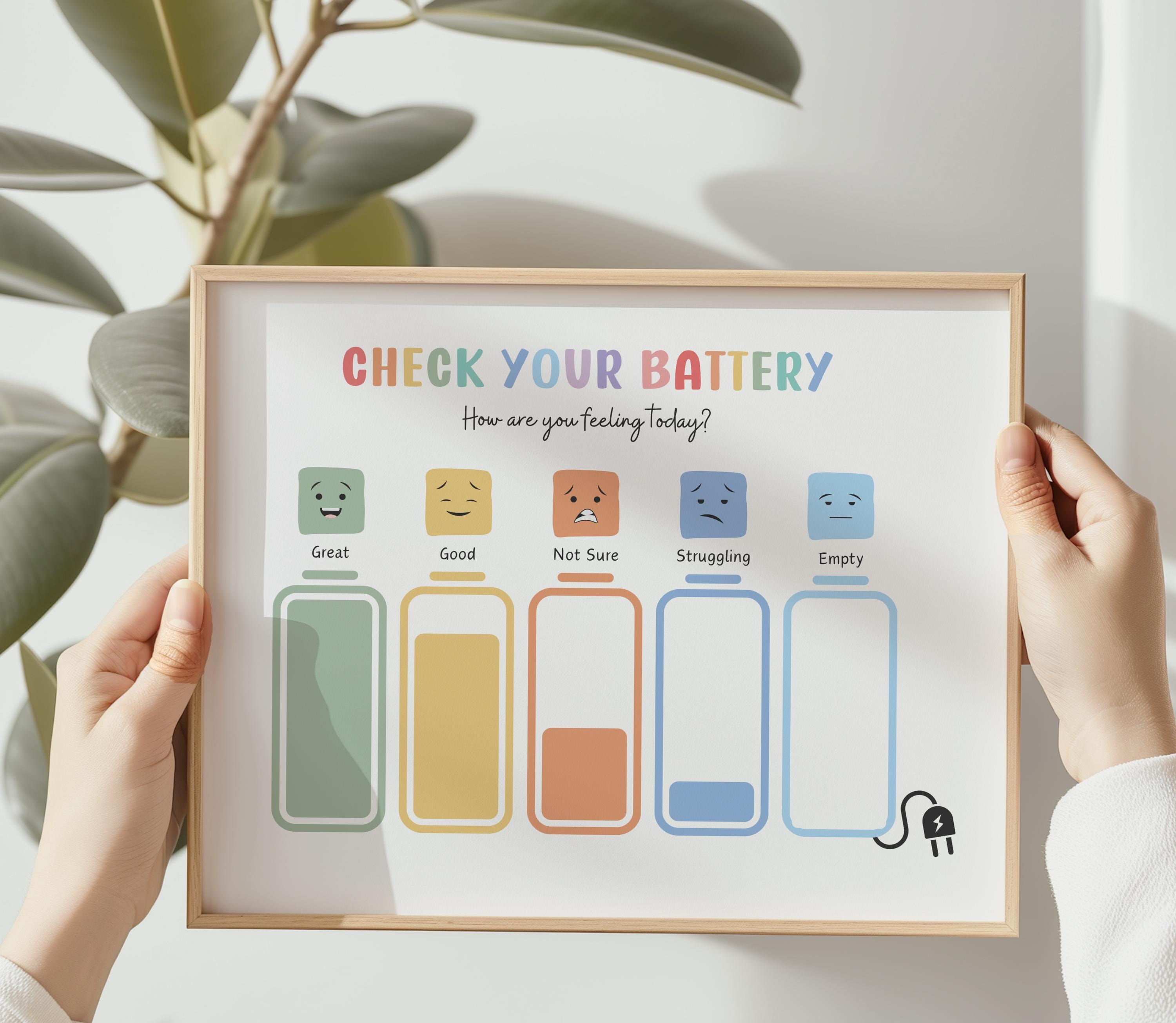 Check Your Battery, Feelings Poster, Calm Down Corner, Self Regulation ...