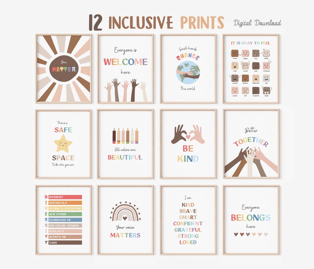 12 Inclusive Posters, Inclusive Classroom Decor, Diversity Equality ...