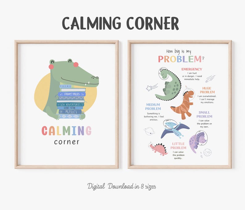 6 Calming Corner Posters, Therapy Office Decor, Mindful Wall Art for ...