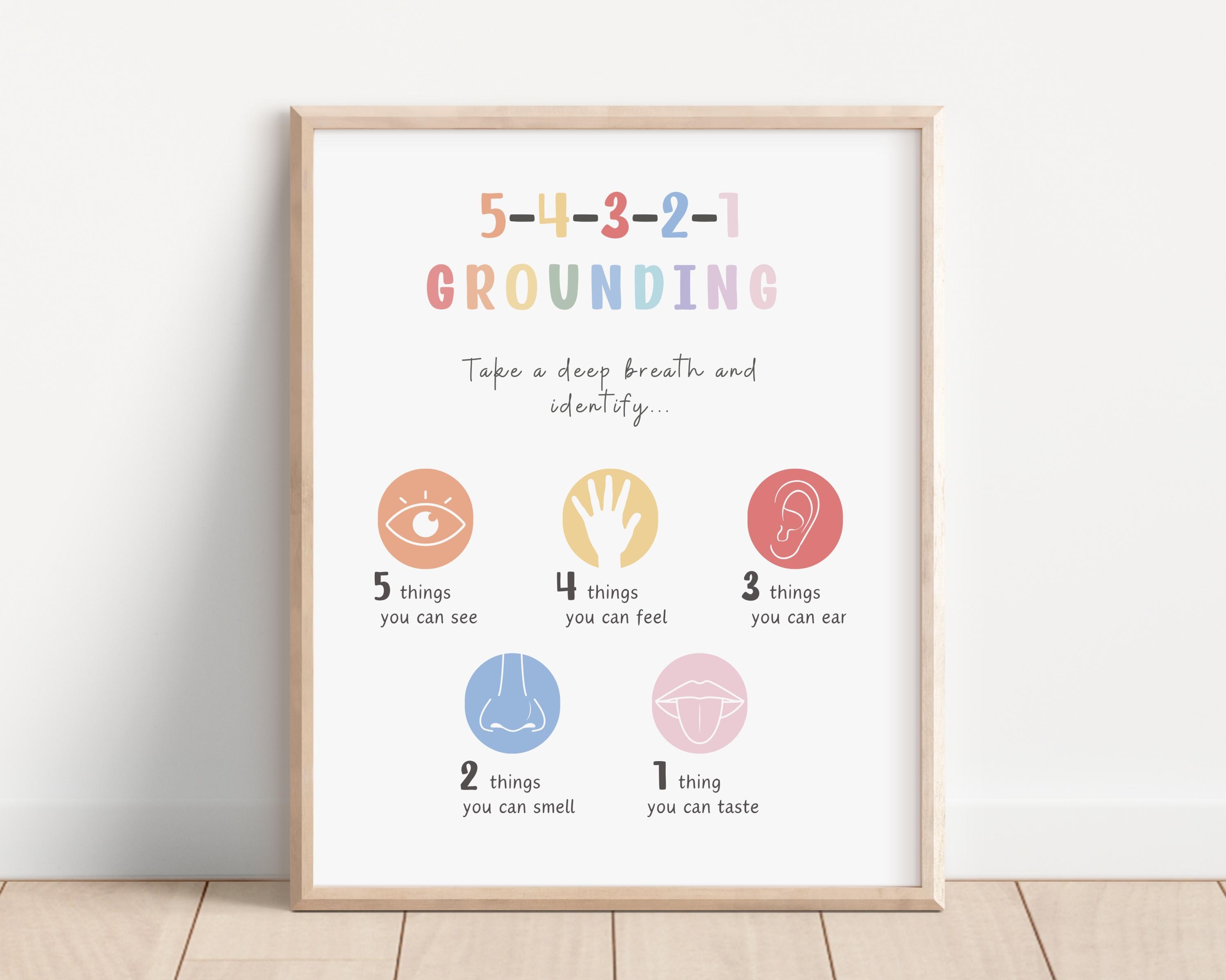 Grounding Technique Poster, Zones of Regulation, CBT, Coping Skills ...