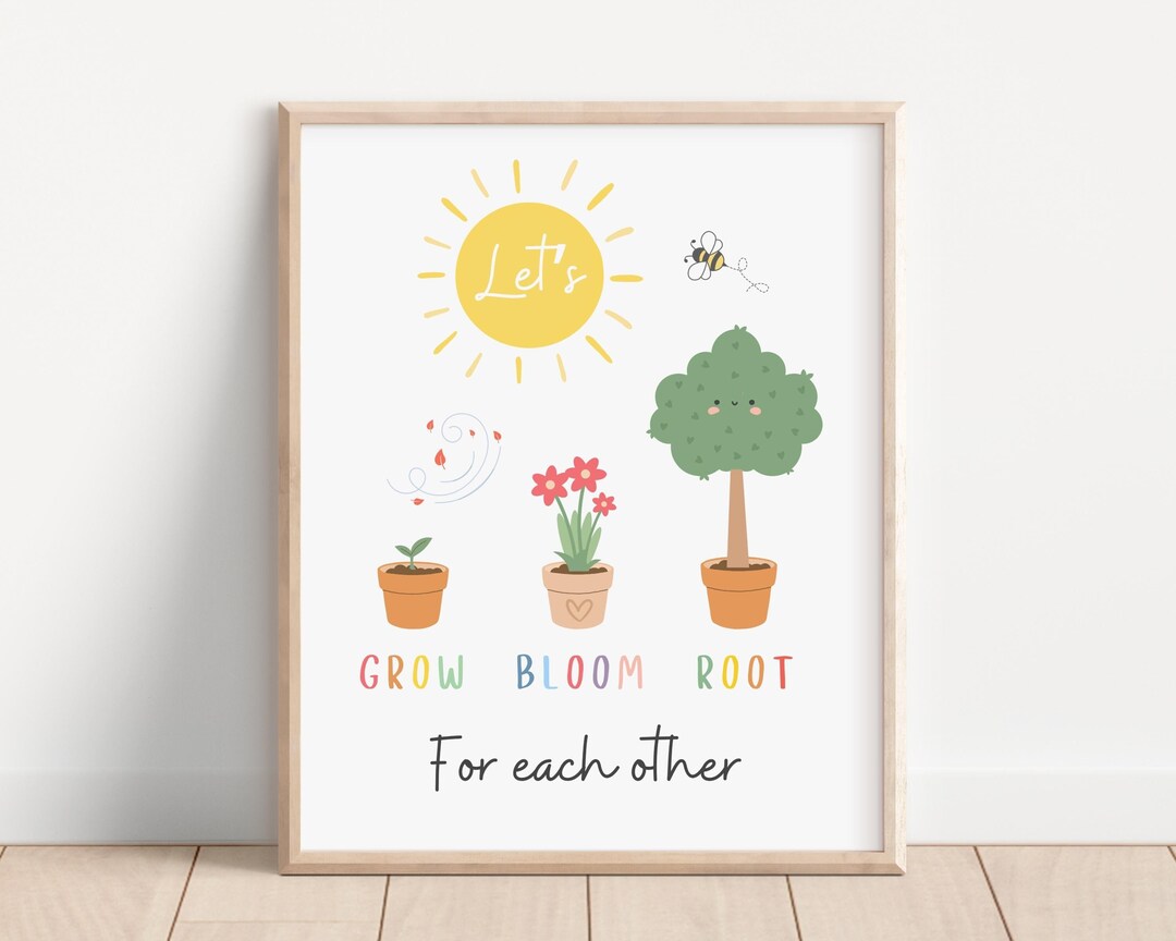 Let's Root for Each Other Poster, Boho Classroom Decor, Motivational ...