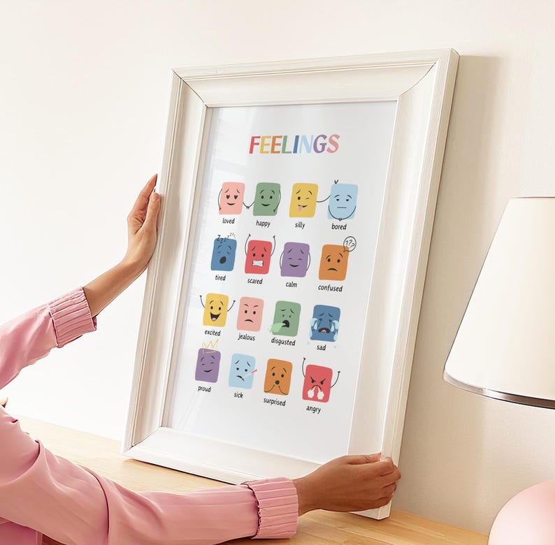 Feelings Chart, Calm Corner, Classroom Decor, Emotions Print, Classroom ...