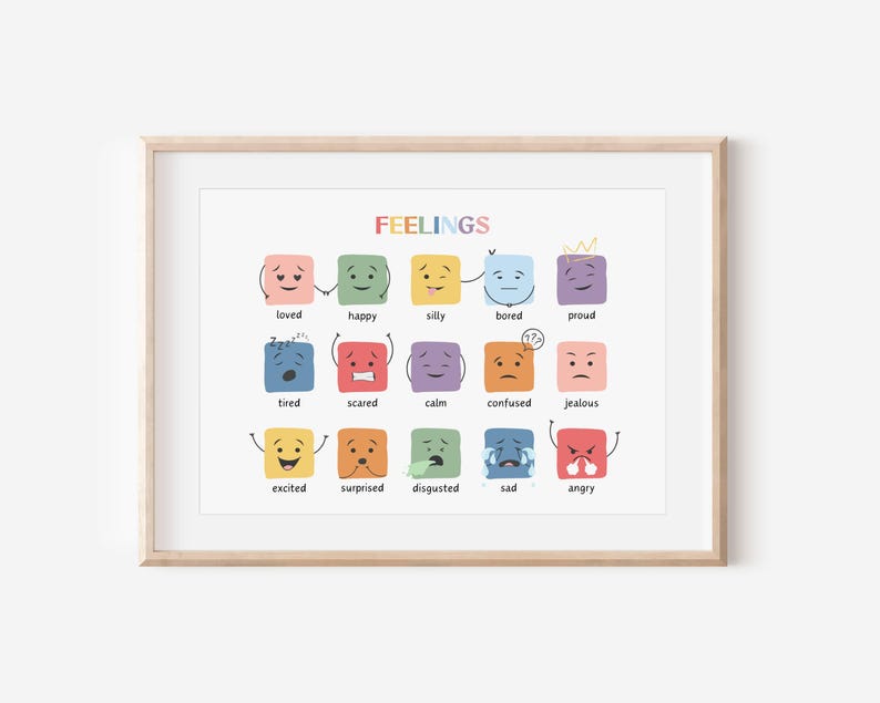 Feelings Chart, Calm Corner, Classroom Decor, Emotions Print, Classroom ...