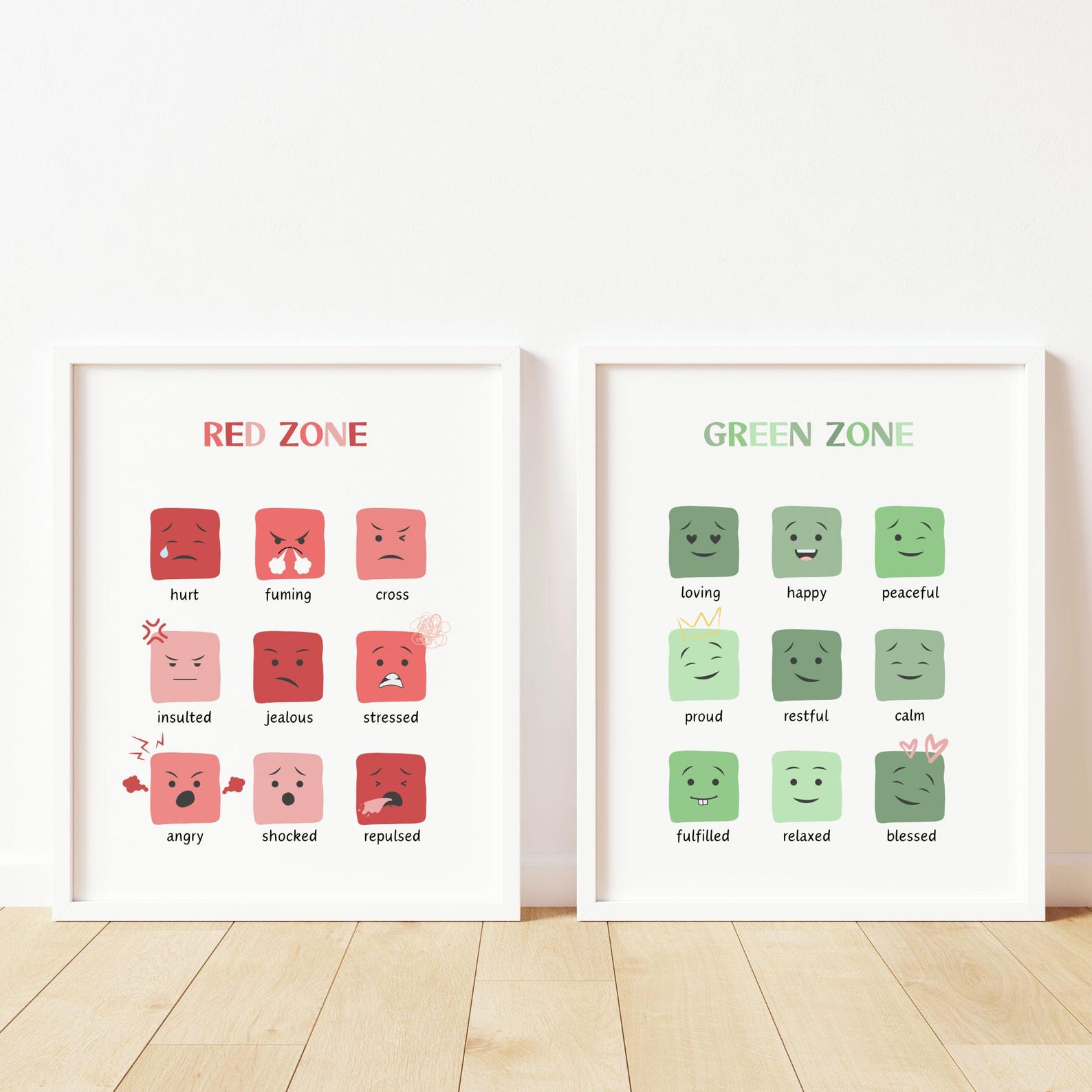 Set of 6 Zones of Regulation Posters, Classroom Decor, Feelings Chart ...