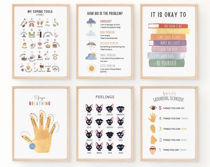30 Calming Corner Posters, Therapy Office Decor, Mindful Wall Art for ...