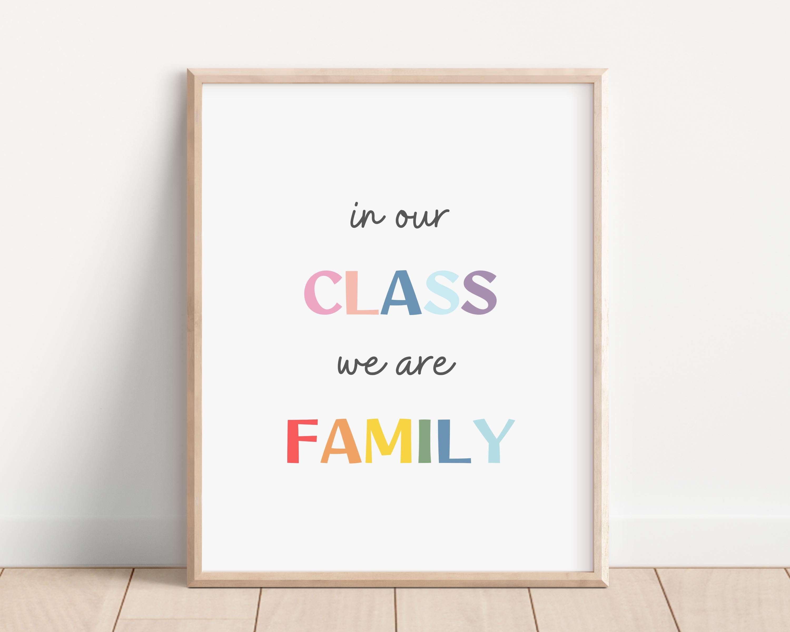 In Our Class We Are Family Poster, Classroom Bundle, Teacher Bulletin ...