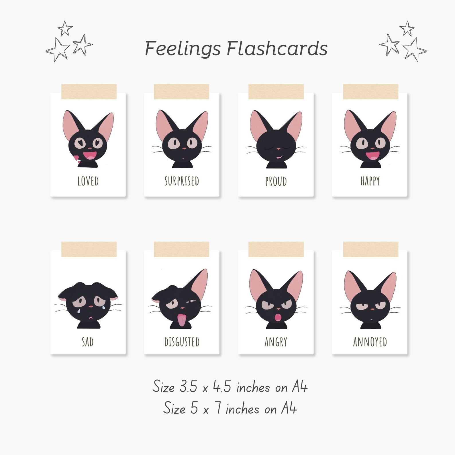 Feelings Flash Cards, Emotions Chart, Feelings Flash Cards Nomenclature ...