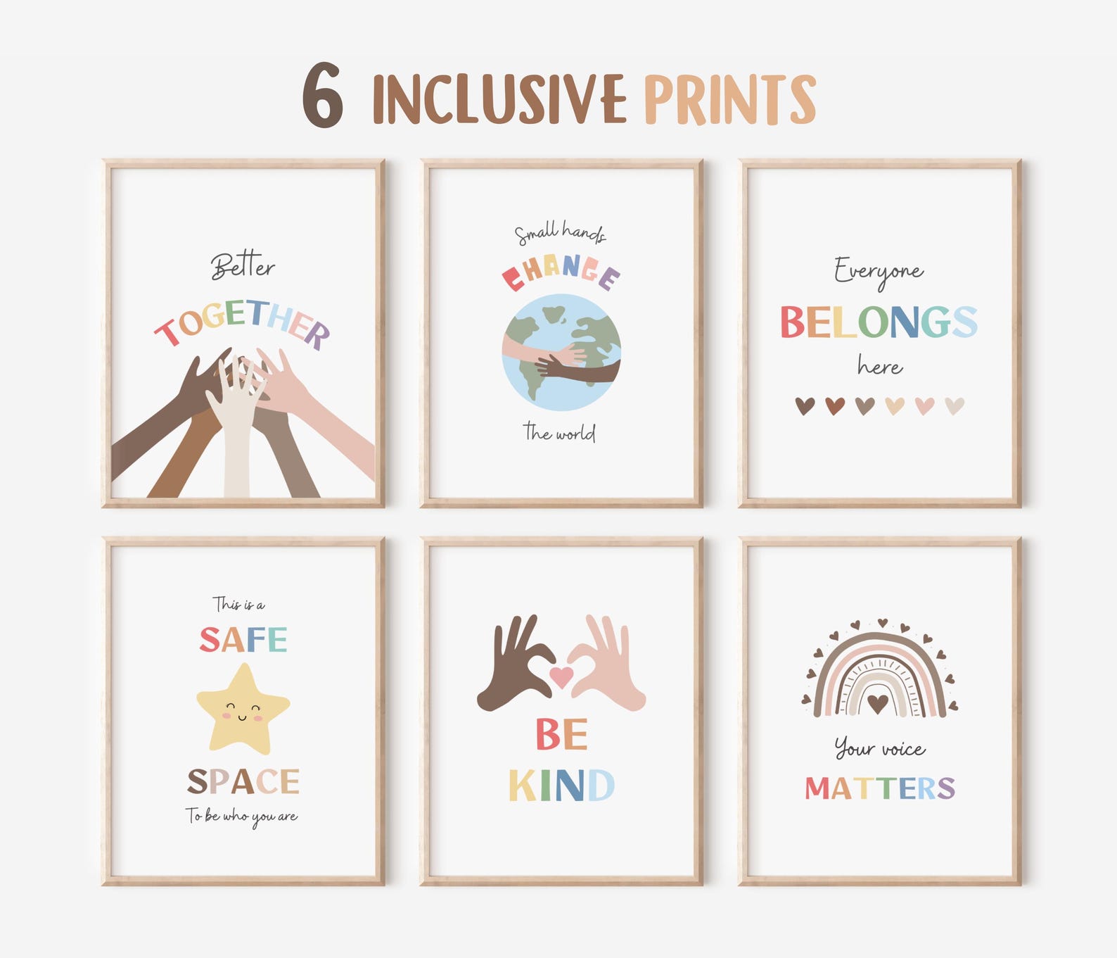 6 Inclusive Posters, Inclusive Classroom Decor, Diversity Equality Safe ...