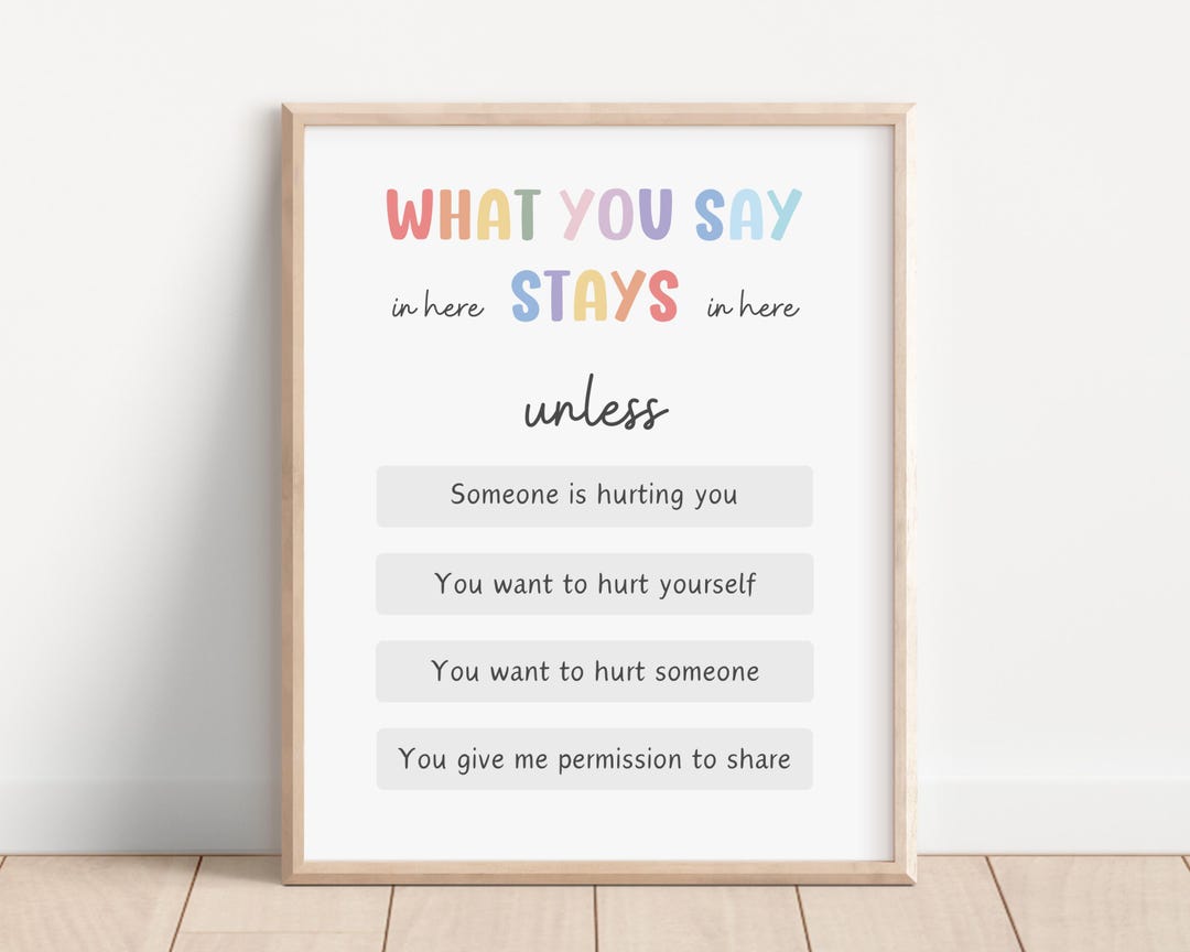 What You Say in Here Stays in Here Poster, Confidentiality Counselor ...