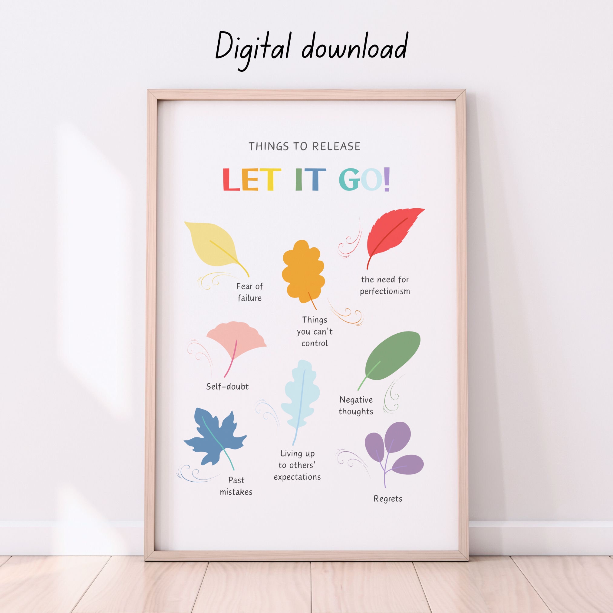Things to Release Poster, Therapy Office Decor, Coping Skills Print ...