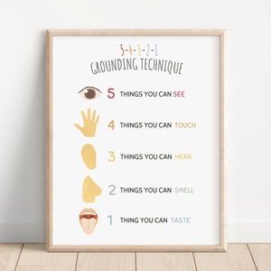 Grounding Technique Poster, Zones of Regulation, CBT, Coping Skills ...