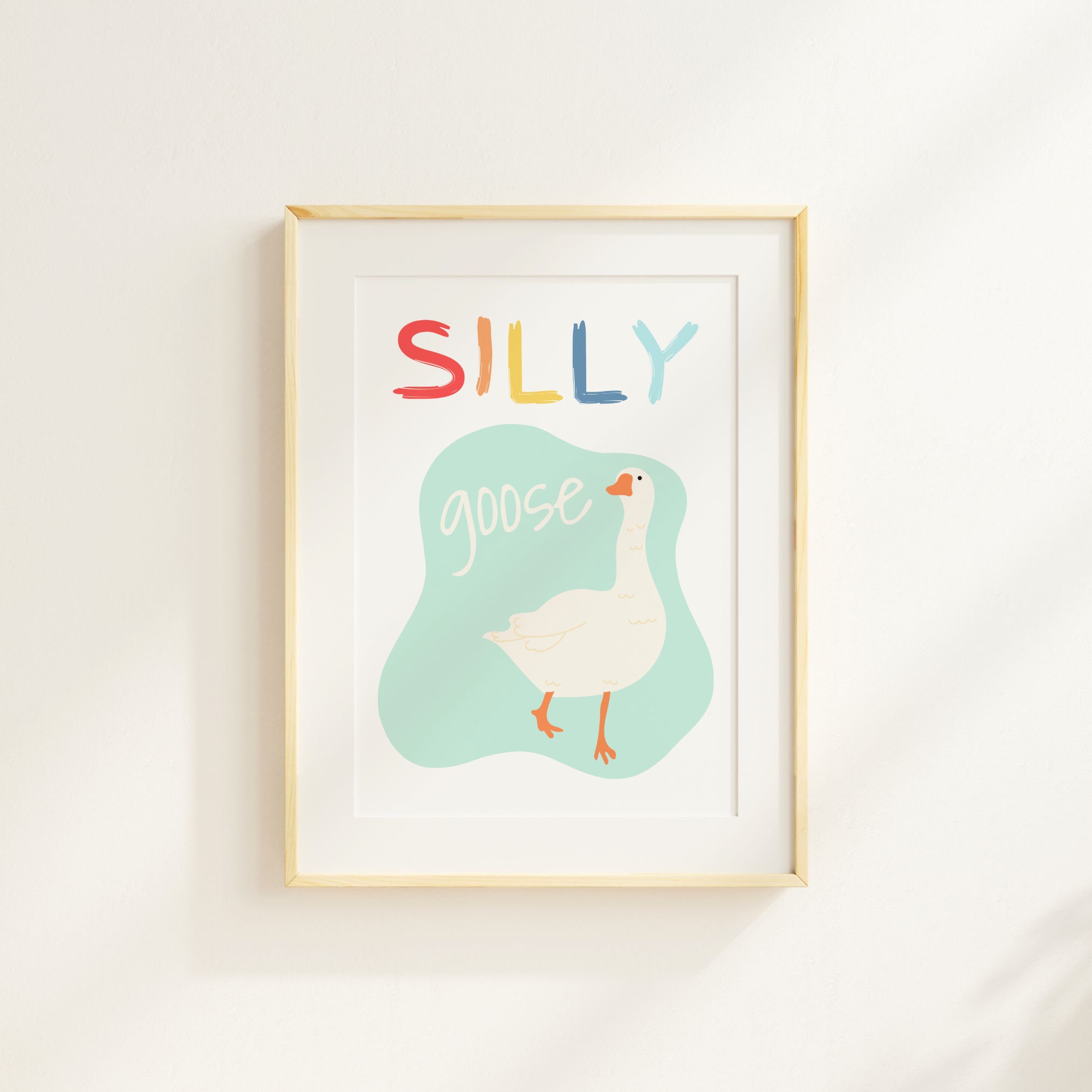 Silly Goose Wall Art, Cute Goose Poster, Farm Animals Poster, Nursery ...
