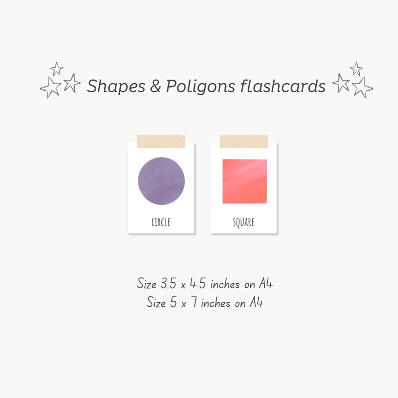 16 Rainbow Shapes Vocabulary, Montessori Cards, Geometric Flash Cards ...