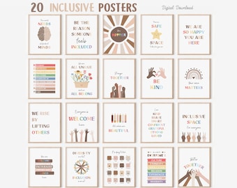12 Inclusive Posters, Inclusive Classroom Decor, Diversity Equality ...