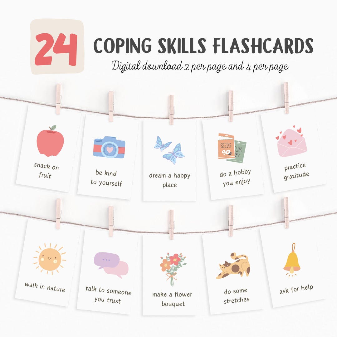 Coping Skills Flashcards, Self-regulation Feelings for Kids, Zones of ...
