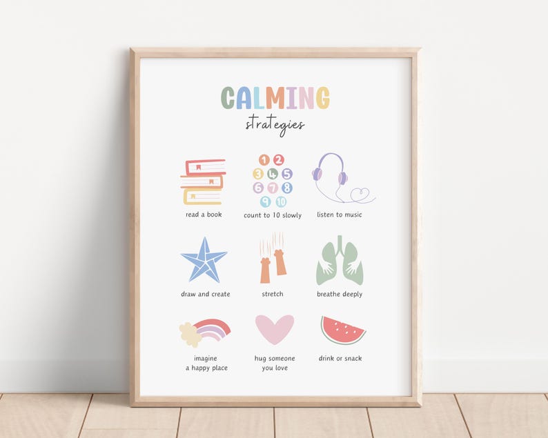 Calming Strategies Poster, Coping Skills, Calm Down Corner, Self ...