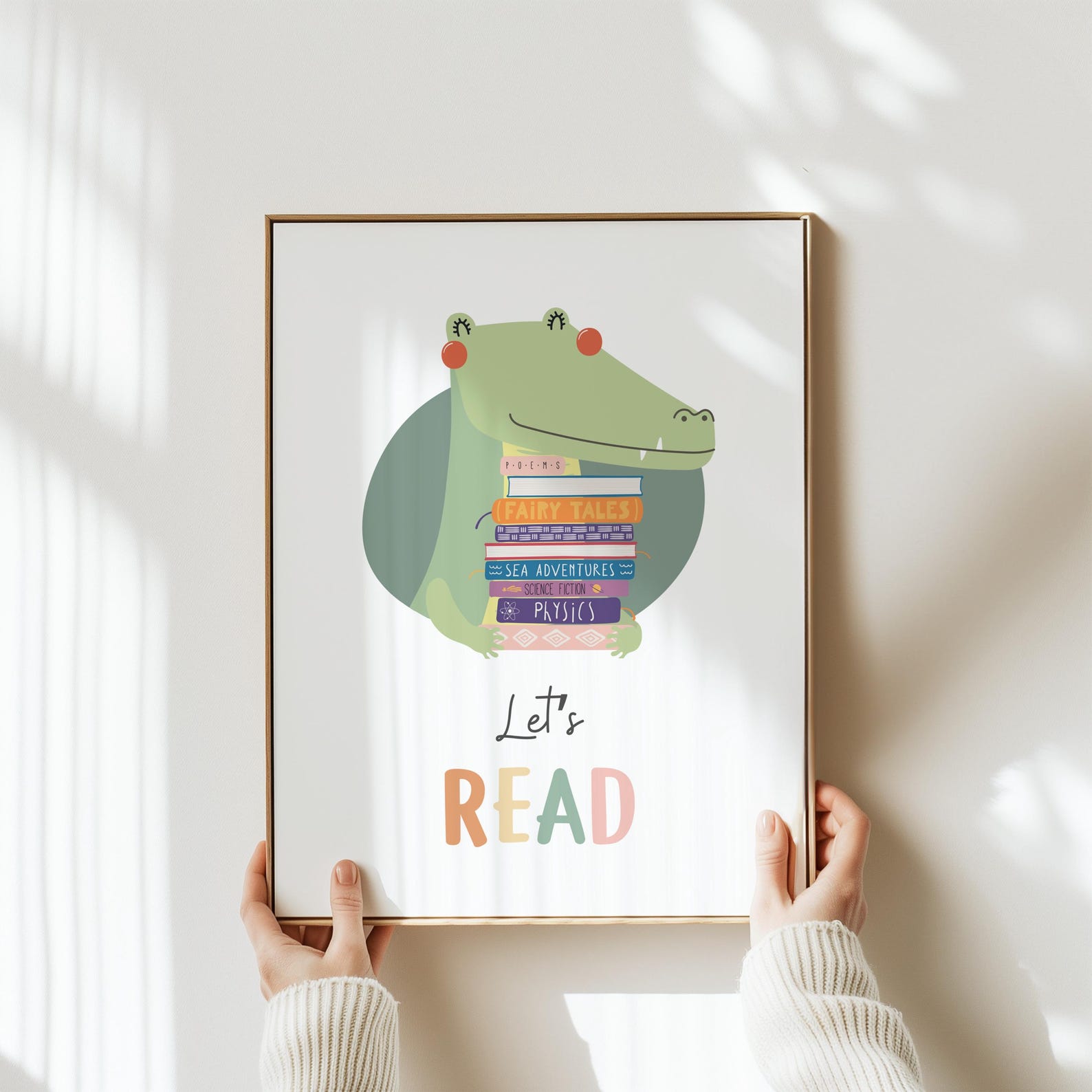 Let's Read Poster, Kids Reading Poster, Reading Corner Poster, Calm ...