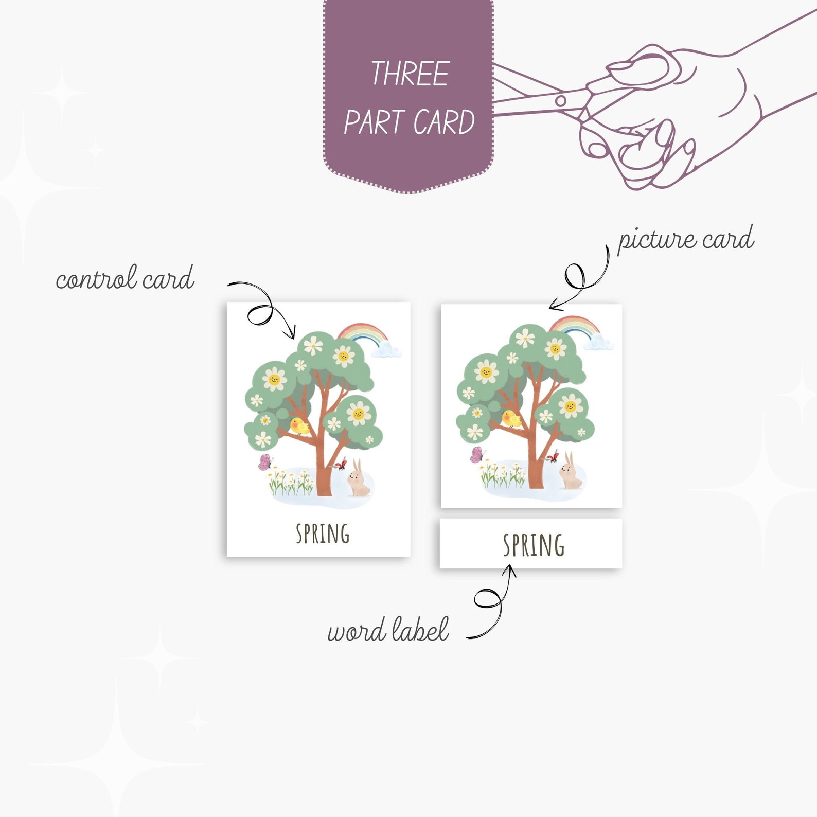 FOUR SEASONS Vocabulary, 4 Montessori Cards, Season Flash Cards ...