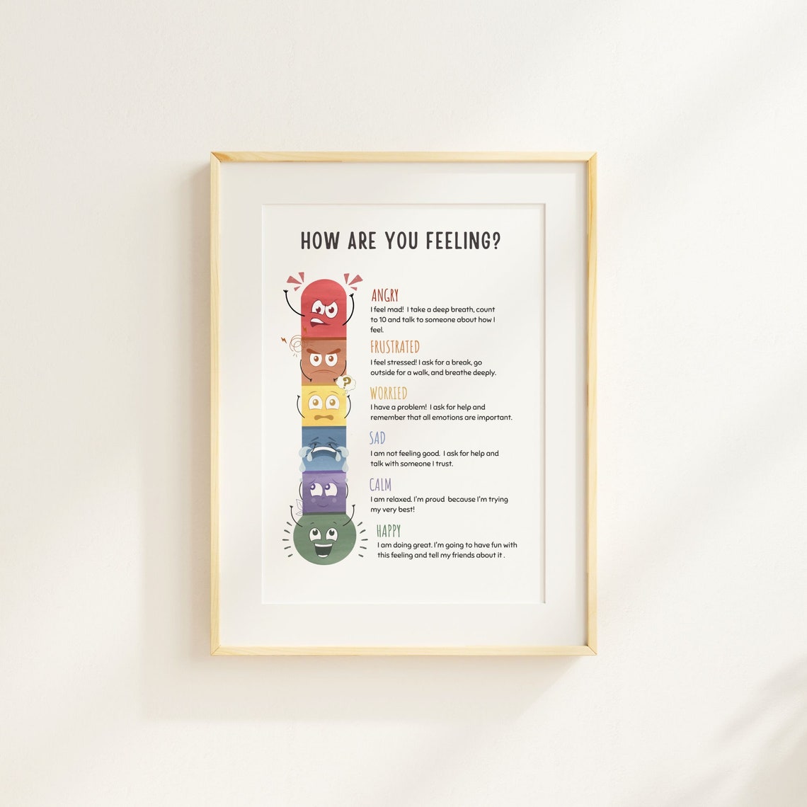 Rainbow Feelings Thermometer, Feelings Poster, Calm Down Corner, Self ...