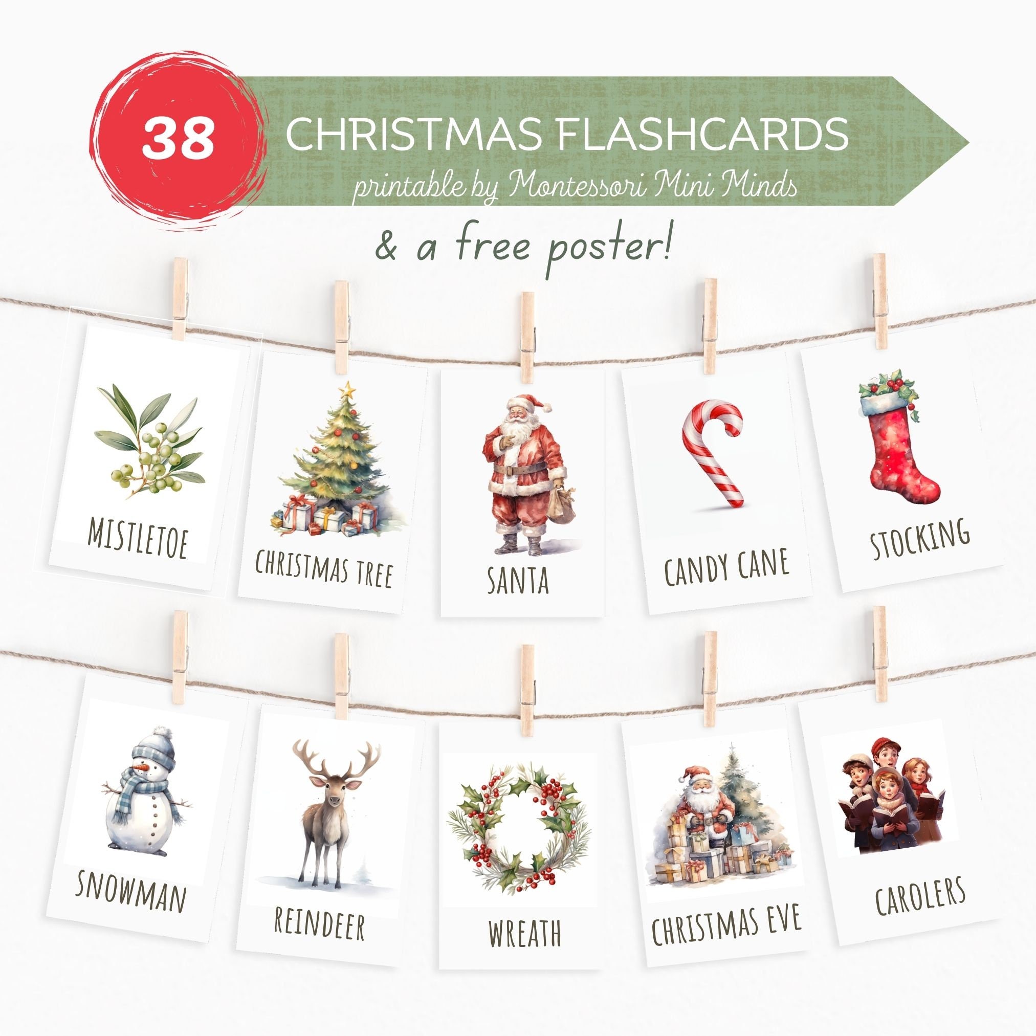 Flashcards Christmas Christmas Vocabulary Flashcards Learn 20 Key