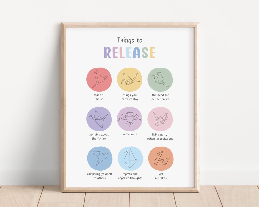 Things to Release Poster, Therapy Office Decor, Coping Skills Print ...