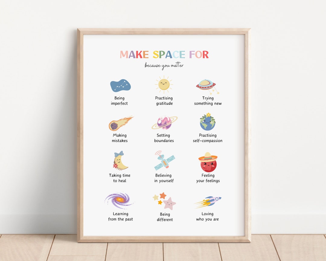 Make Space for Poster, Emotional Learning, Art, Mental Health Art ...
